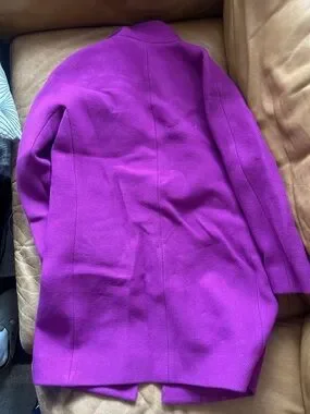 J. Crew | Jackets & Coats | J Crew Bright Purple Zipfront Wool Stadium ...